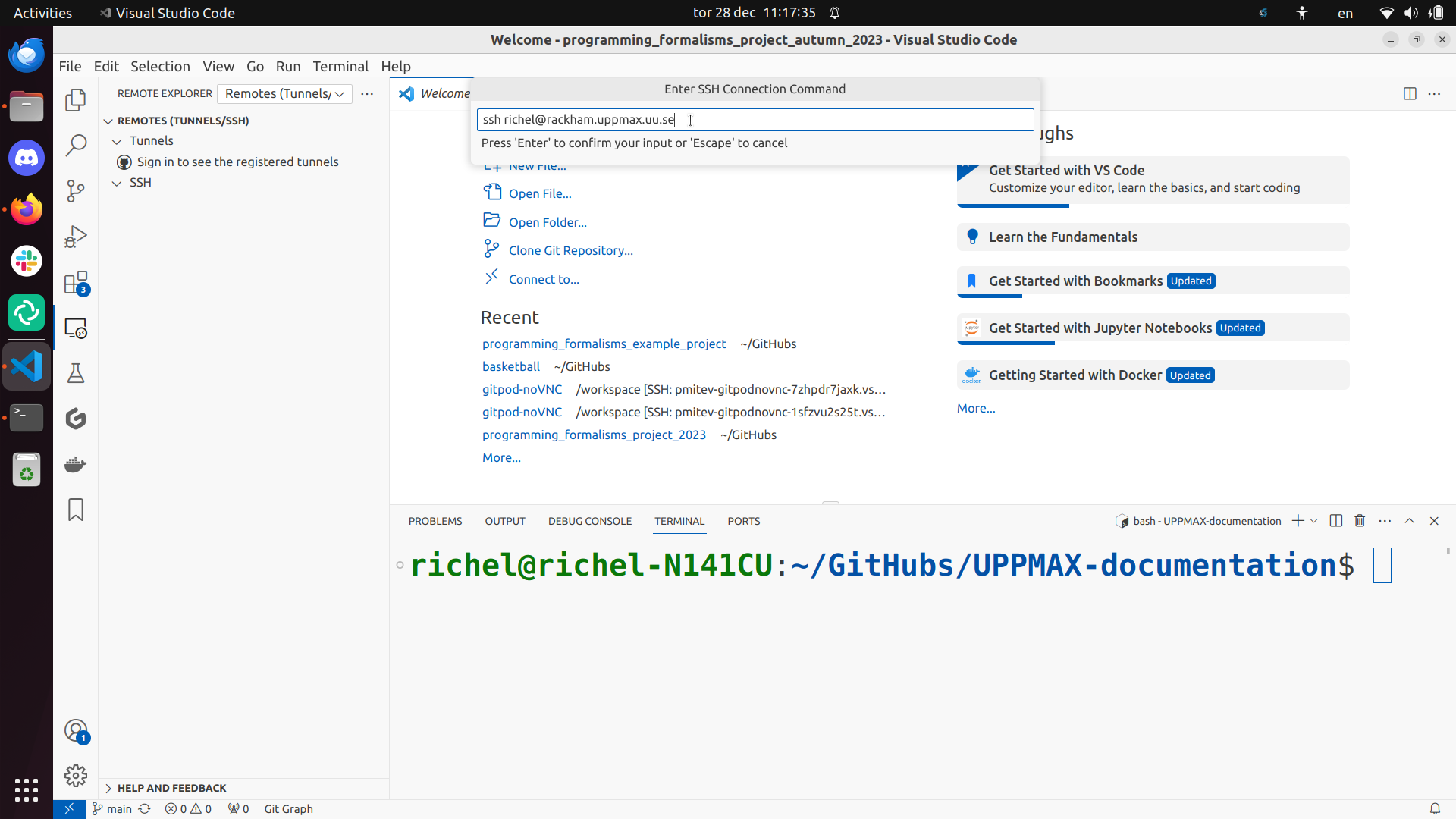 Using Visual Studio Code on Rackham - UPPMAX Documentation